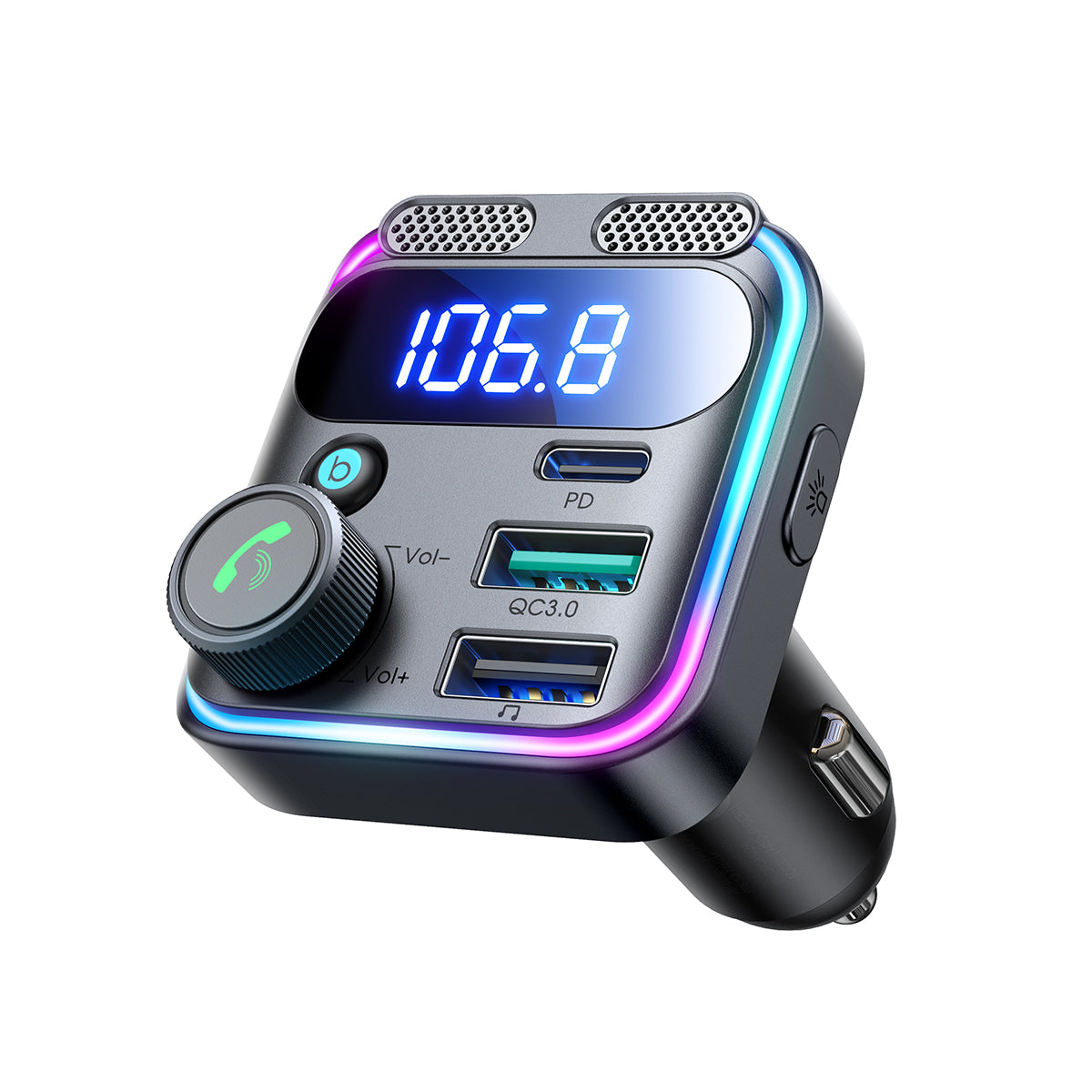 JR-CCB01 48W Dual-Mic Car Wireless FM Transmitter-Black – JOYROOM