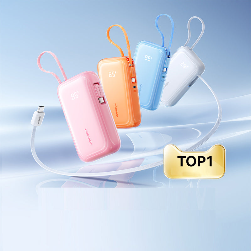 JR-PR2/JR-PR2L 35W Mini Power Bank with Built-in Retractable Type-C Ca ...